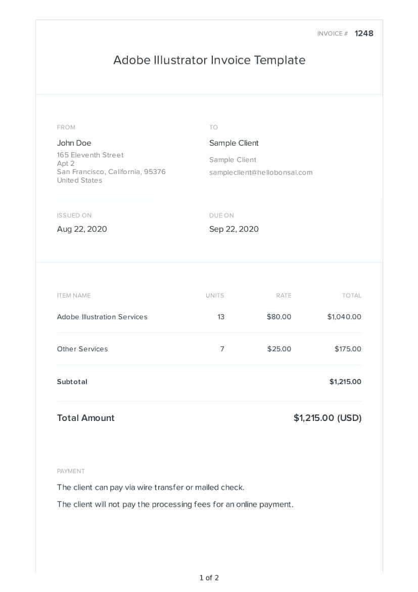 Free Fillable Invoice Template PDF Fillable Invoice Template Bonsai